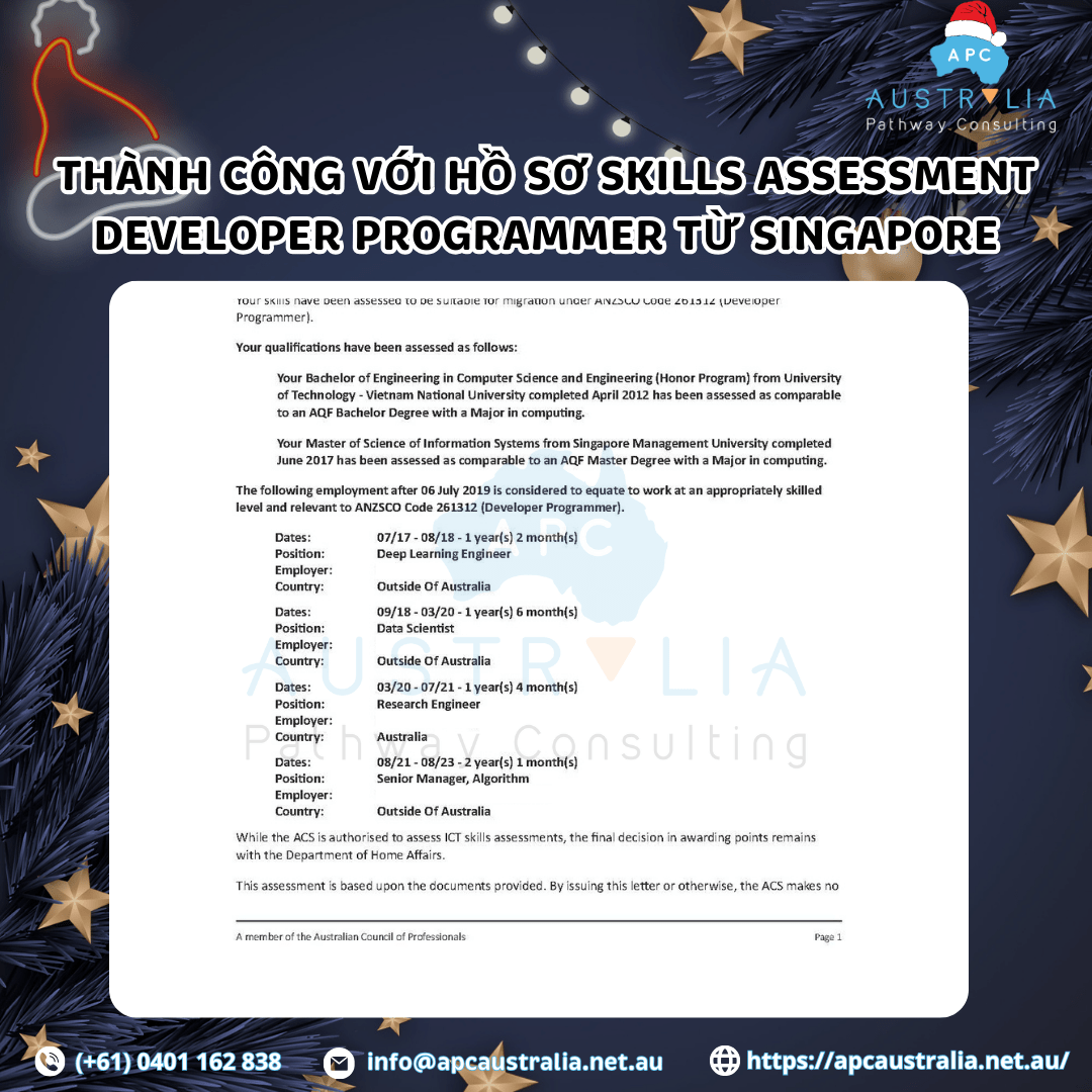 THÀNH CÔNG VỚI HỒ SƠ SKILLS ASSESSMENT DEVELOPER PROGRAMMER TỪ ...